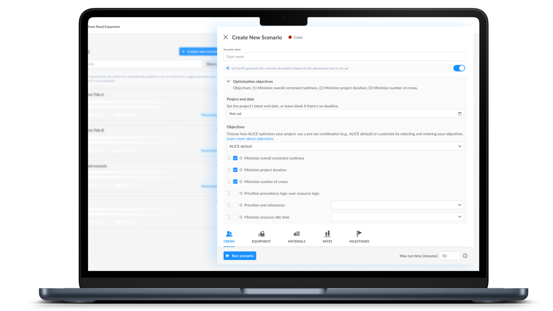 ALICE | AI Construction Project Planning and Scheduling Software
