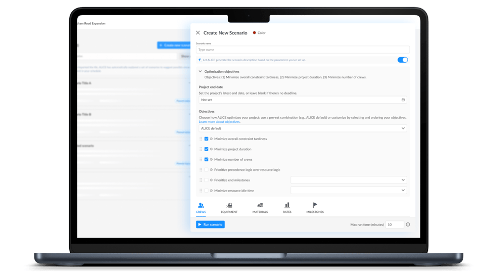 ALICE | AI Construction Project Planning and Scheduling Software